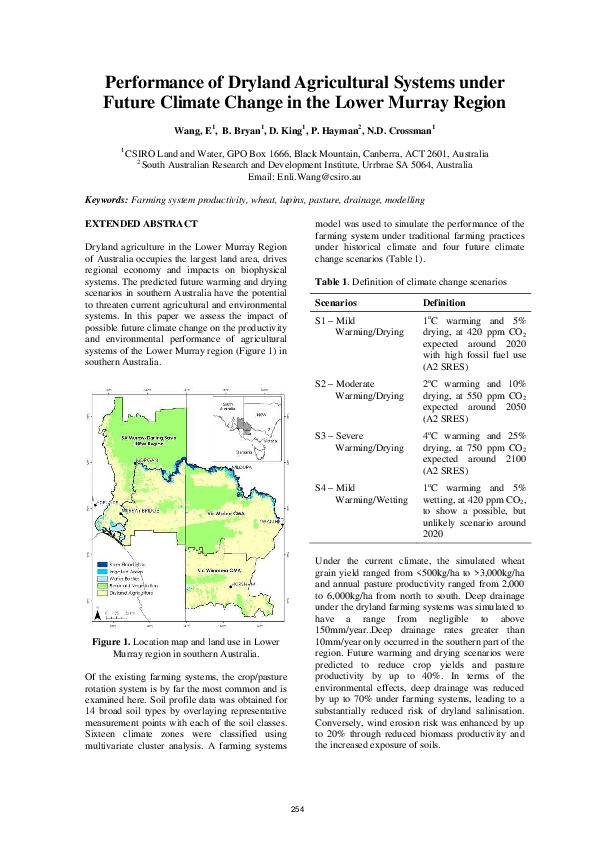 (PDF) Performance of Dryland Agricultural Systems under Future Climate ...