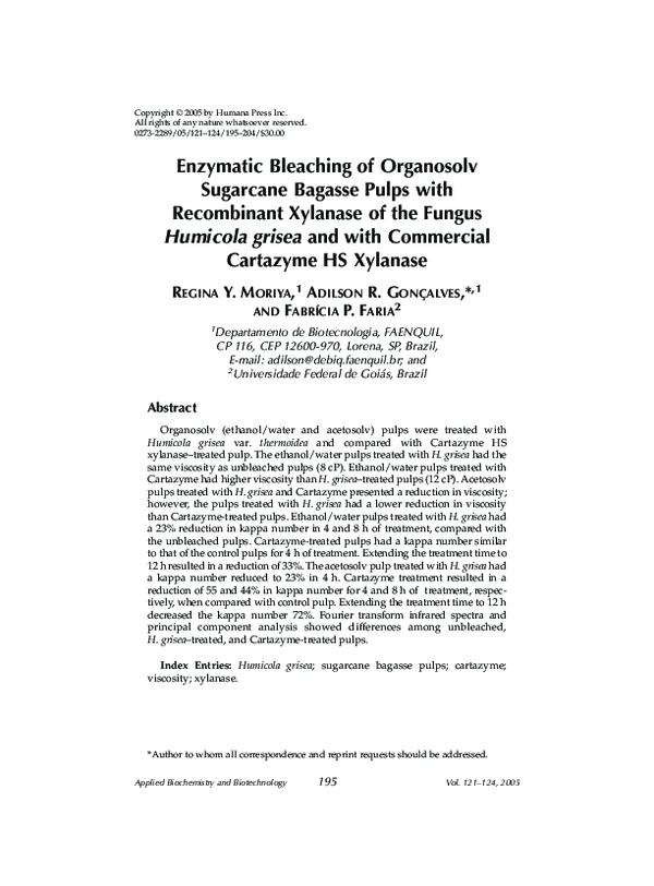 (PDF) Integrated Processes for Use of Pulps and Lignins Obtained from Sugarcane Bagasse and ...