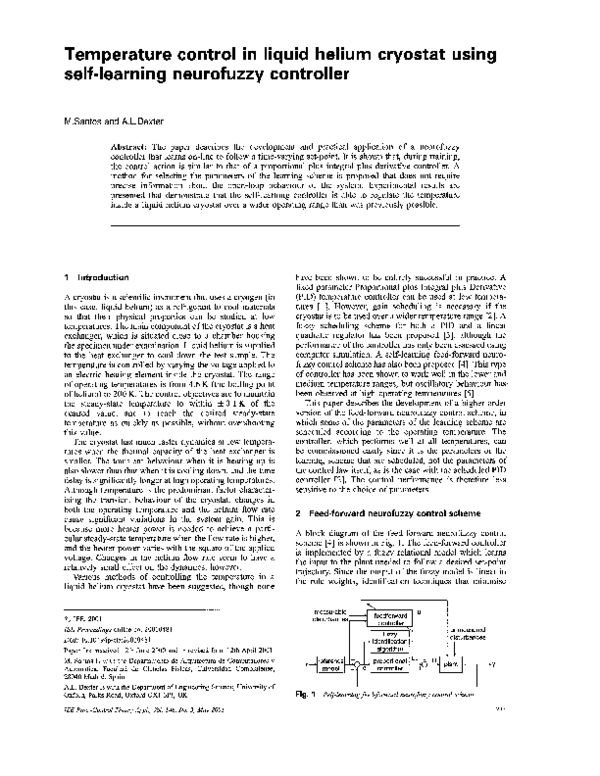 (PDF) Temperature control in liquid helium cryostat using self-learning neurofuzzy controller ...
