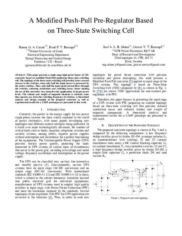 (PDF) A modified Push-Pull pre-regulator based on three-state switching ...