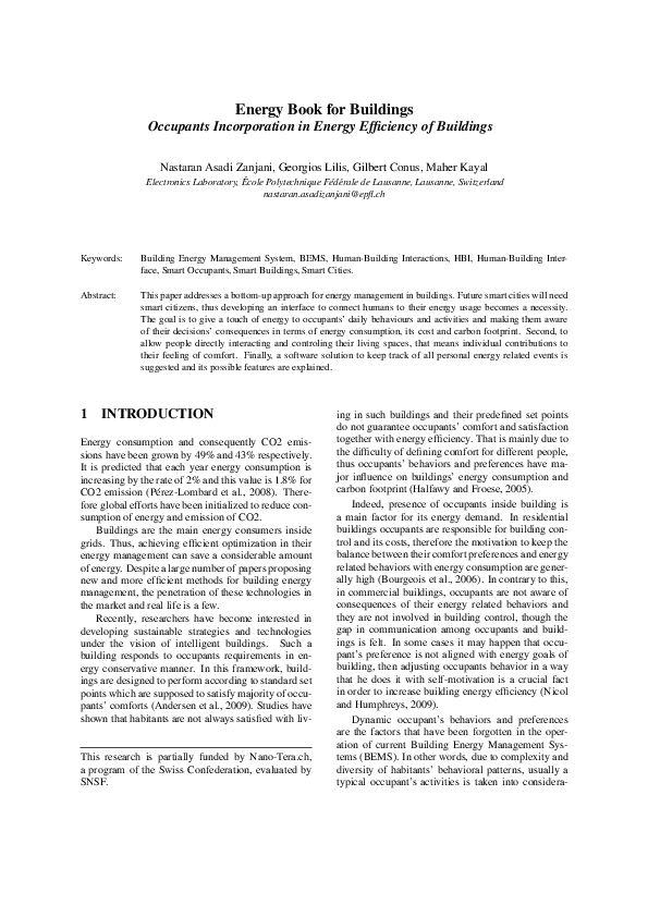 (PDF) Energy Book for Buildings Occupants Incorporation in Energy ...