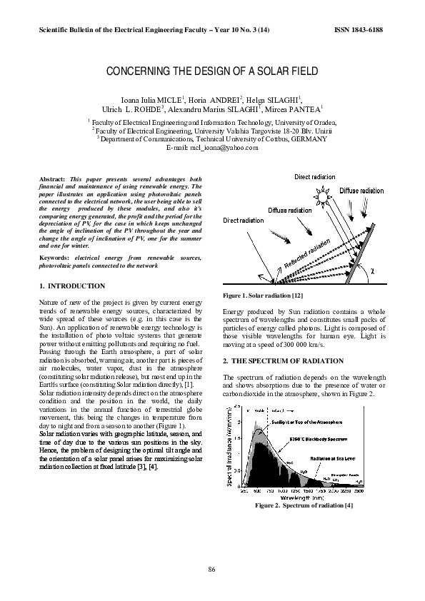 (PDF) Concerning the Design of a Solar Field