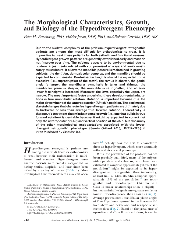 (PDF) The Morphological Characteristics, Growth, and Etiology of the ...