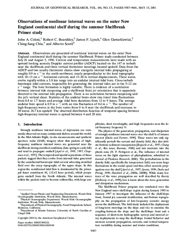 (PDF) Observations of nonlinear internal waves on the outer New England ...