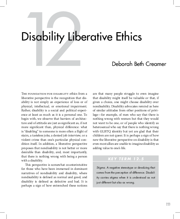 (PDF) Disability Liberative Ethics (2012)