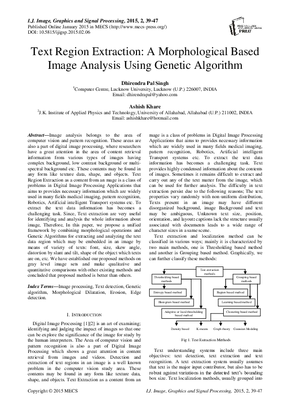 Pdf Text Region Extraction A Morphological Based Image Analysis Using Genetic Algorithm 0826