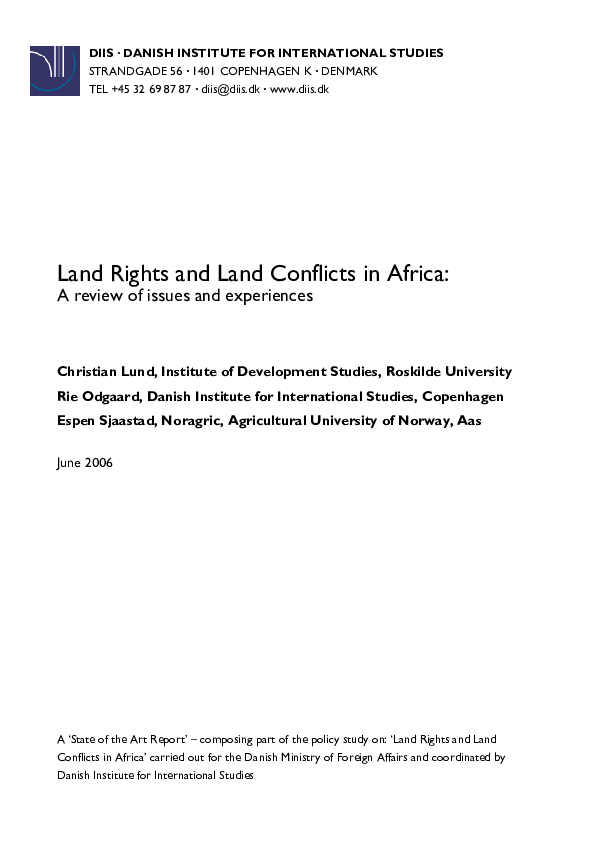 (PDF) Land Rights and Land Conflicts in Africa: A review of issues and ...