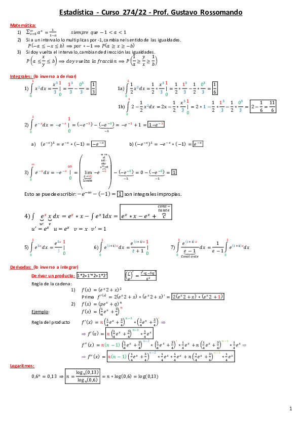 (PDF) Fórmulas Estadística