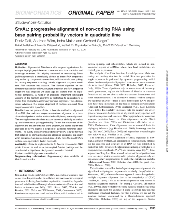 (PDF) Fast and Accurate Structural RNA Alignment by Progressive Lagrangian Optimization | Knut ...