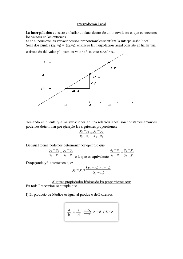 (DOC) Interpolación lineal