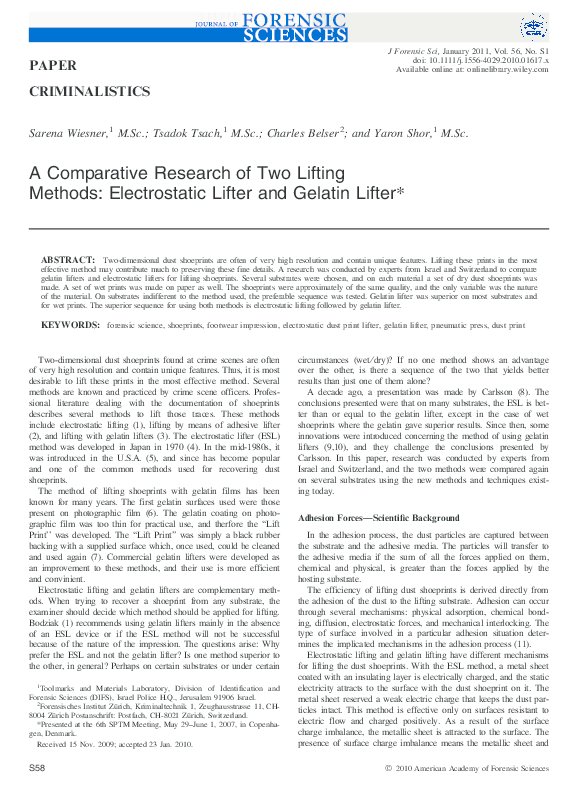 (PDF) A Comparative Research of Two Lifting Methods: Electrostatic ...