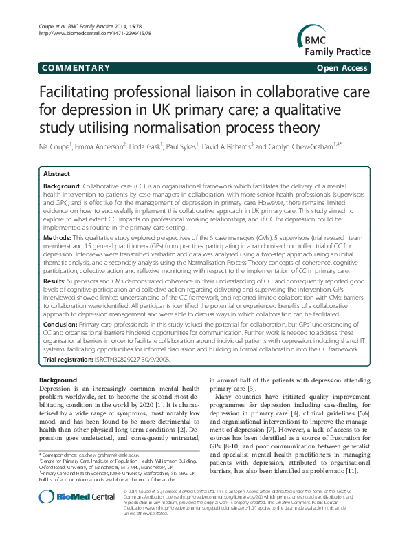 (PDF) Normalization Process Theory: a framework for developing, evaluating and implementing ...