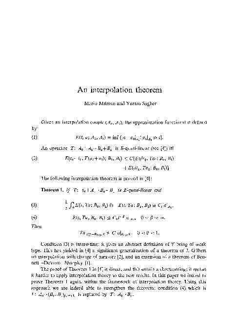 (PDF) An interpolation theorem