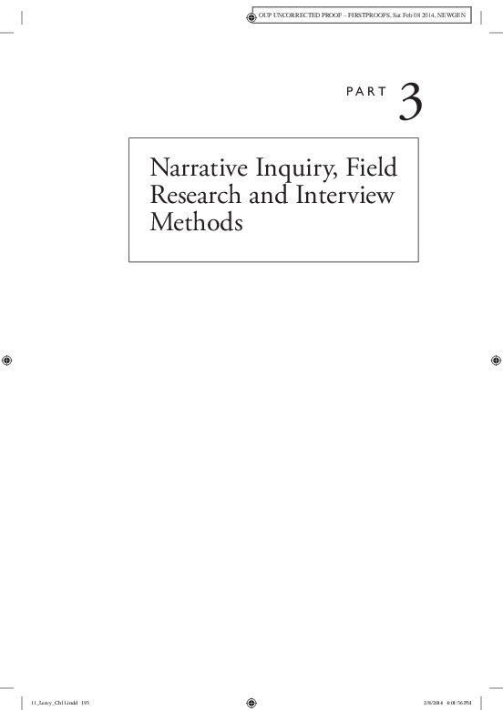 (PDF) Practicing Narrative Inquiry