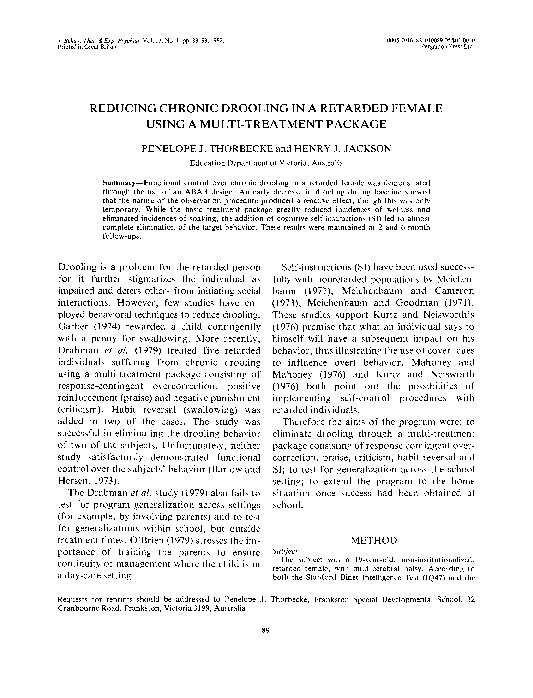 (PDF) Reducing chronic drooling | Henry Jackson - Academia.edu
