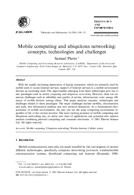 (PDF) Mobile computing and ubiquitous networking: concepts, technologies and challenges