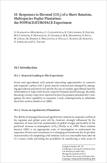 (PDF) Responses to Elevated [CO2] of a Short Rotation, Multispecies ...