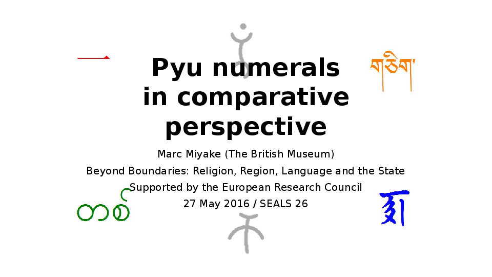 (PPT) Pyu Numerals in Comparative Perspective