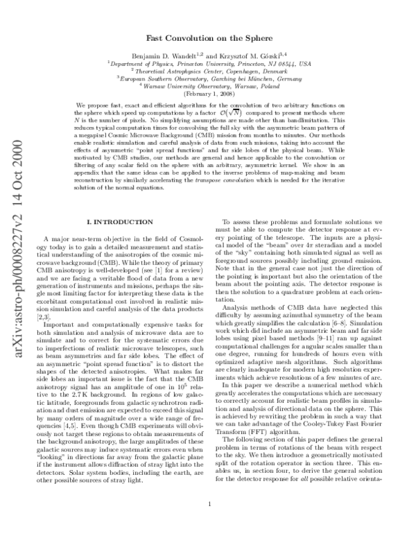 Pdf Efficient Algorithms For Sphere Convolution