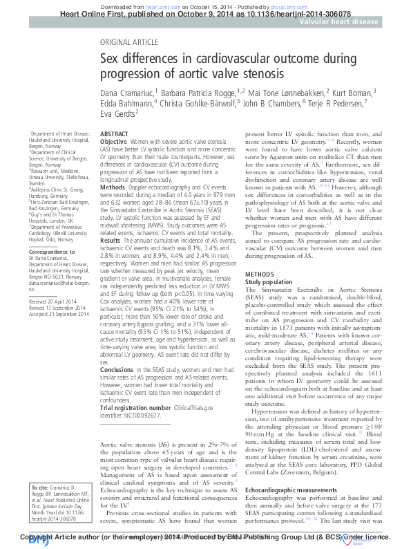 Pdf Sex Differences In Cardiovascular Outcome During Progression Of 5664
