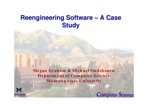 Pdf Reengineering Software A Case Study