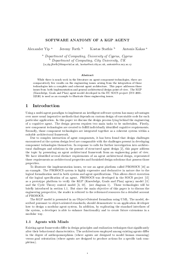 (PDF) Software Anatomy of a KGP Agent