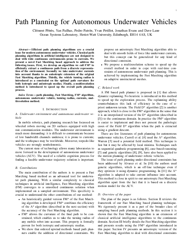 (PDF) Consideration of obstacle danger level in path planning using and ...
