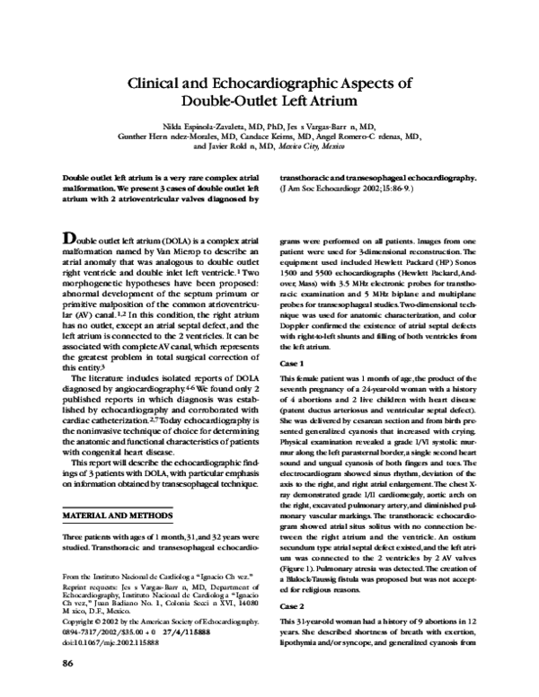 (PDF) Double-outlet left atrium: Successful repair of an extremely rare ...