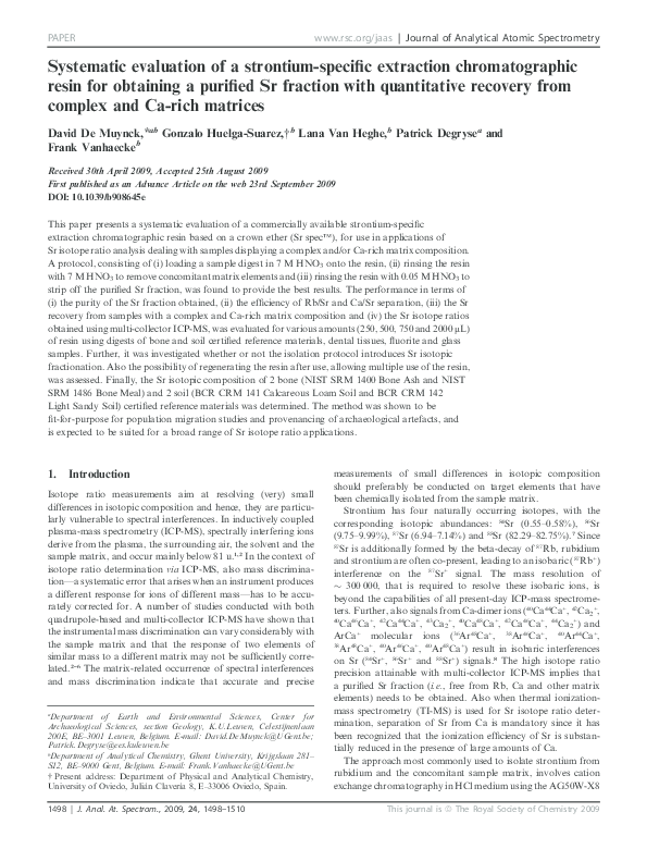 (PDF) Systematic evaluation of a strontium-specific extraction ...