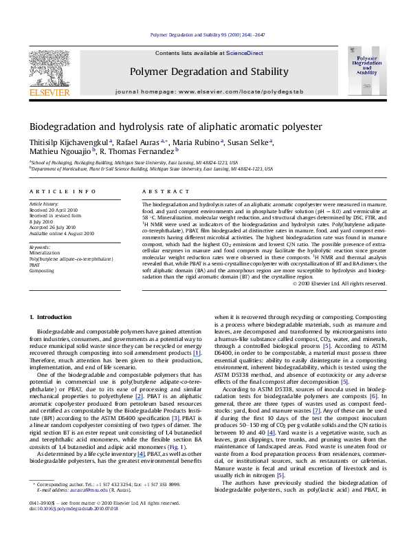 hydrolysis of polyesters