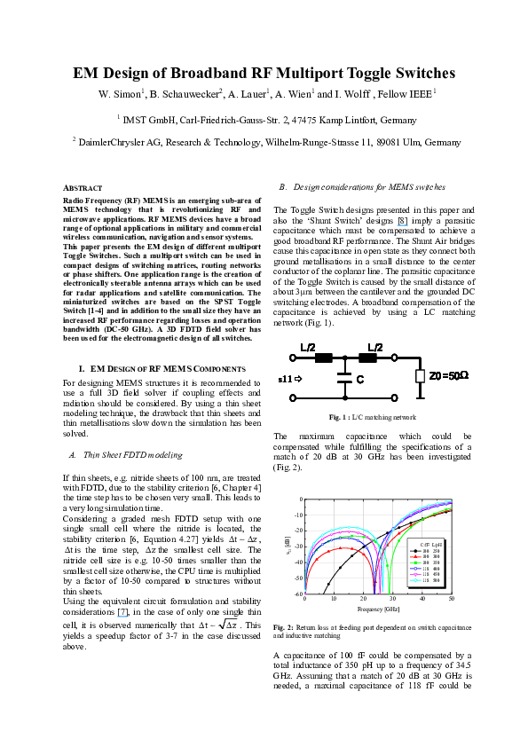 (PDF) EM design of broadband RF multiport toggle switches