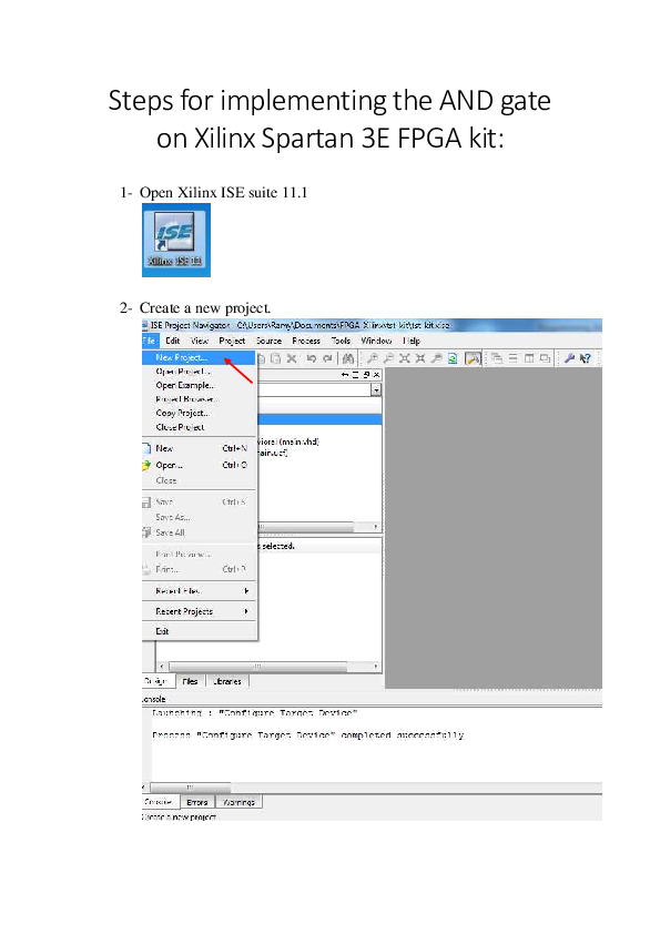 (PDF) Steps for implementing the AND gate on Xilinx Spartan 3E FPGA kit