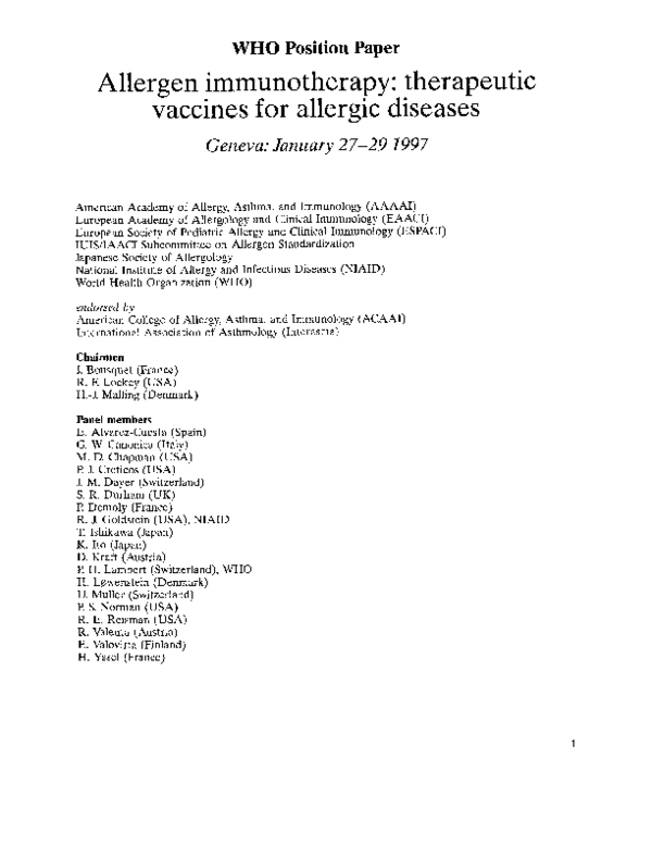 (PDF) Guidelines for Allergen Immunotherapy in Asthma