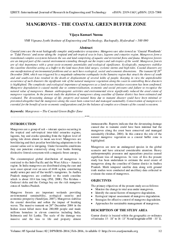 (PDF) MANGROVES – THE COASTAL GREEN BUFFER ZONE