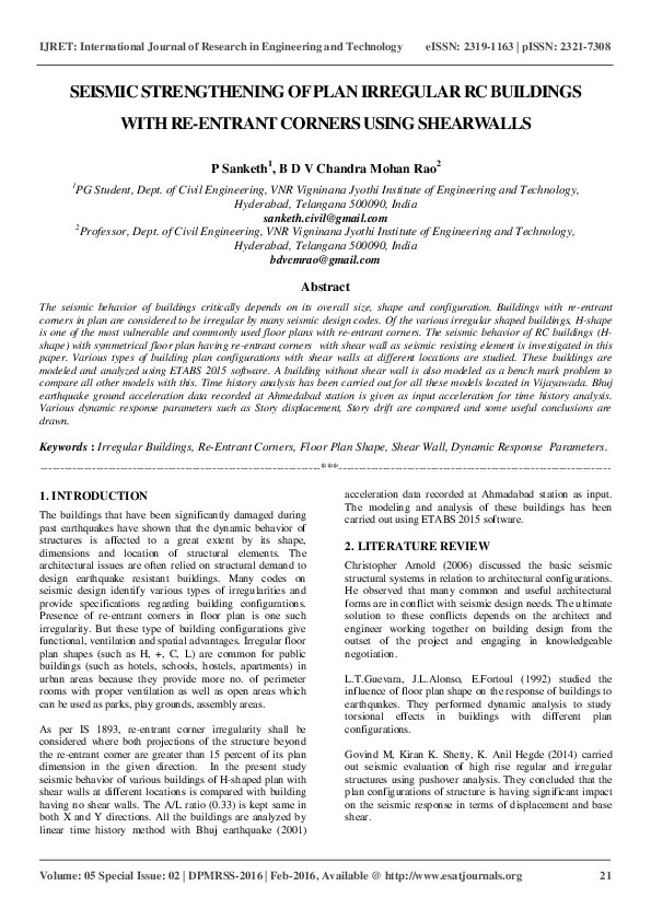 (PDF) SEISMIC STRENGTHENING OF PLAN IRREGULAR RC BUILDINGS WITH RE ...