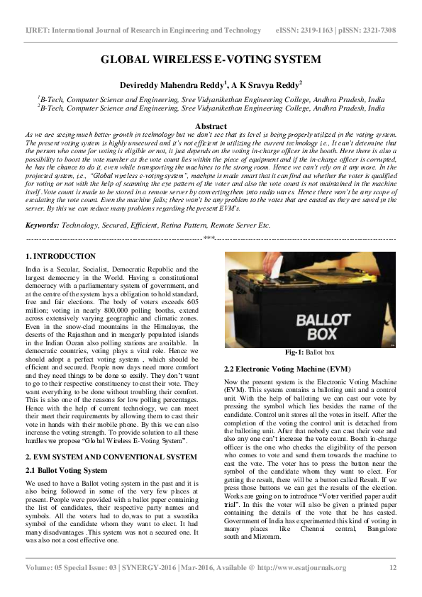 (PDF) GLOBAL WIRELESS E-VOTING SYSTEM
