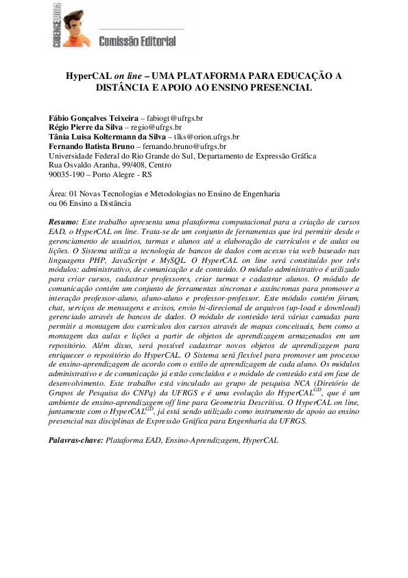 (PDF) HyperCAL on line – Uma plataforma para educação a distância e ...
