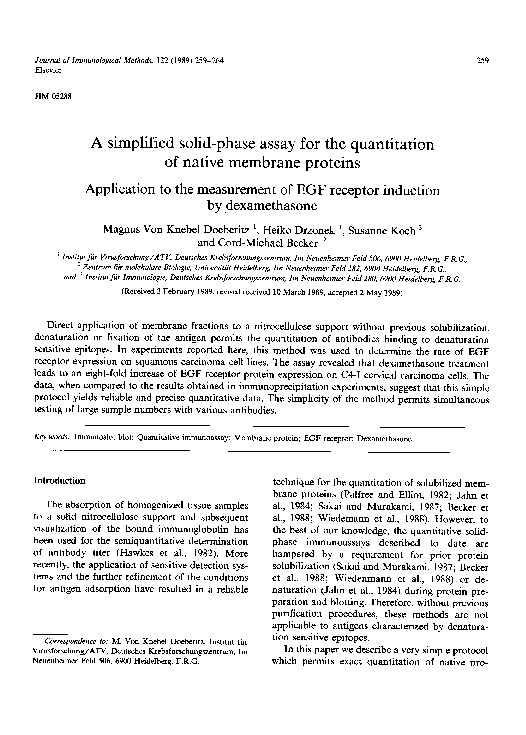 (PDF) A simplified solid-phase assay for the quantitation of native ...