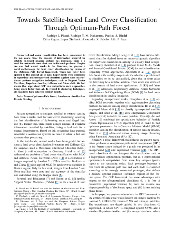 (PDF) Toward Satellite-Based Land Cover Classification Through Optimum ...