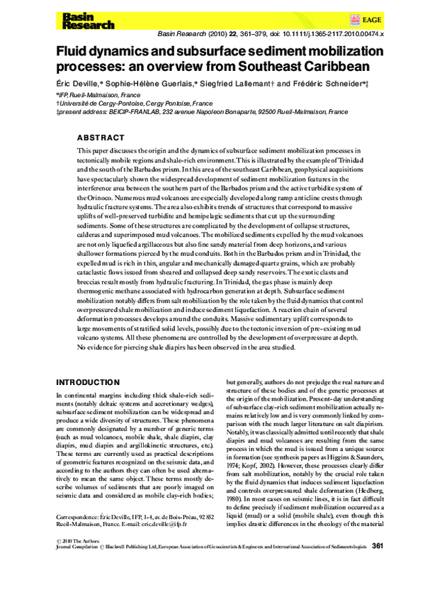 (PDF) Fluid dynamics and subsurface sediment mobilization processes: an overview from Southeast ...