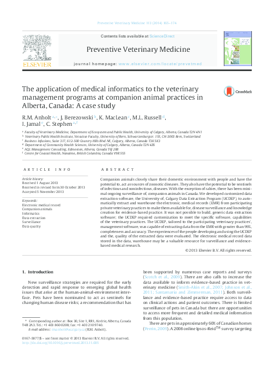 (PDF) The application of medical informatics to the veterinary ...