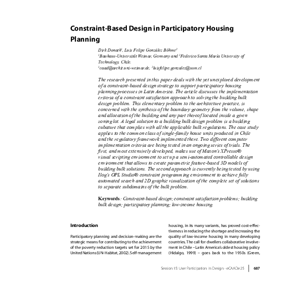 (PDF) Constraint-based design in participatory housing planning