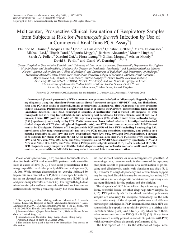 (PDF) Multicenter, Prospective Clinical Evaluation of Respiratory ...