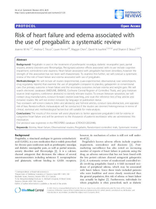 (PDF) Risk of heart failure and edema associated with the use of ...