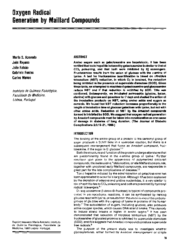 (PDF) Oxygen radical generation by Maillard compounds