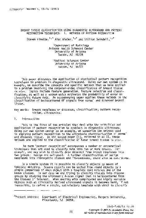 (PDF) Breast tissue classification using diagnostic ultrasound and pattern recognition ...