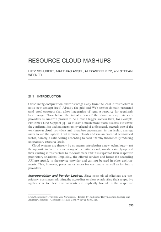 (PDF) Resource Cloud Mashups