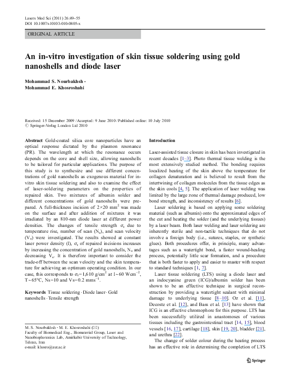 (PDF) An in-vitro investigation of skin tissue soldering using gold ...