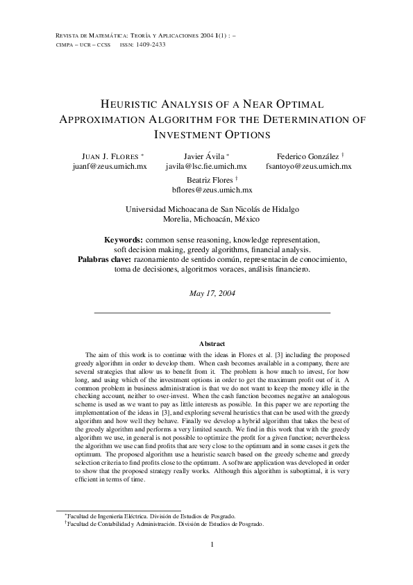 Pdf Heuristic Analysis Of A Near Optimal Approximation Algorithm For