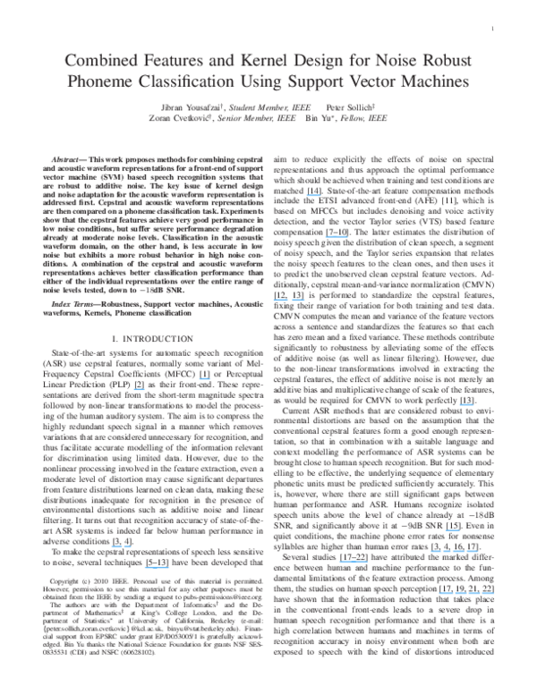 (PDF) Combined Features and Kernel Design for Noise Robust Phoneme Classification Using Support ...